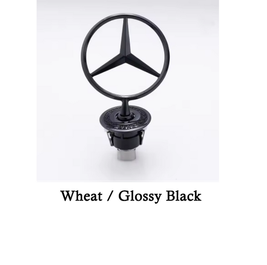 Mercedes blank sort stjerne emblem med logo – Bilprodukter.dk